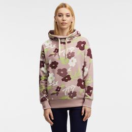 Kapuzensweatshirt Ragwear "YODIS PRINT", Damen, Gr. S (36), rosa (antique rose), Sweatware, Obermaterial: 70% Baumwolle, 30% Polyester, gebl&uuml;mt, gemustert, Po-bedeckend, Rundhals, Sweatshirts Kapuzensweatshirt, floraler Allover Print