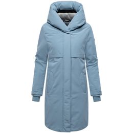 Wintermantel Navahoo "Wintermantel Domingaa 14", Damen, Gr. XXL, blau (powder blau), Obermaterial: 100% Polyester PES. Obermaterial: Futter: 95% Polyester PES. 5% Elasthan EL. 100% Polyester PES., M&auml;ntel Wintermantel
