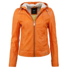 Lederjacke Maze "Lederjacke Keys", Damen, Gr. S, orange (papaya), Obermaterial: 100% Lammnappaleder LANA. Futter: 100% Polyester PES., Jacken Lederjacke