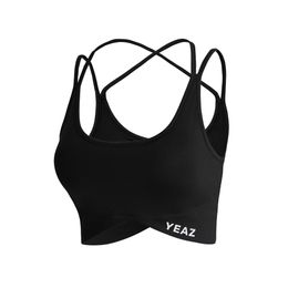 Sporttop YEAZ "Top CLASSY", Damen, Gr. XL, schwarz, Obermaterial: 75% Nylon NY. 25% Elasthan EL., Tops Sporttop