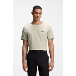 T-Shirt BOSS Green "Taul", Herren, Gr. XL, light beige275, Single Jersey, Obermaterial: 92% Baumwolle, 8% Elasthan, regular fit normal, Rundhals, Rippb&uuml;ndchen, Shirts T-Shirt, aus softem Stretch-Baumwoll-Piqu&eacute;, Regular Fit, K&uuml;hlend