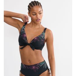 B&uuml;gel-Bikini-Top Triumph "Summer Tropics W", Damen, Gr. 46, Cup C, schwarz combination, Microfaser, Obermaterial: 55% Polyamid, 45% Elasthan, Bikini-Oberteile, weich und formend