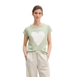 Marc O'Polo T-Shirt MARC O'POLO "aus leichtem Single Jersey", Damen, Gr. M, gr&uuml;n (light gr&uuml;n), Obermaterial: 100% Baumwolle, bedruckt, Basic, regular fit, U-Boot-Ausschnitt, Shirts T-Shirt