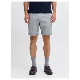 Jack & Jones Chinoshorts JACK & JONES "JPSTBOWIE JJSHORTS S", Herren, Gr. XS, N-Gr, grau (ultimate grau), Web, Obermaterial: 98% Baumwolle, 2% Elasthan, unifarben, regular fit kurz, Hosen Chinoshorts, mit Aufschlag