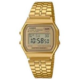 Chronograph Casio VINTAGE, gold (goldfarben, gelbgoldfarben), Armbanduhren, Damen, Chronograph, Quarzuhr, Armbanduhr, Damenuhr, Herrenuhr, Digitaluhr,Edelstahlarmband