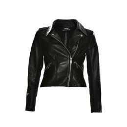 Lederjacke Maze "Lederjacke", Damen, Gr. L, schwarz, Obermaterial: 85% Lammleder LEL. 14% Baumwolle CO. 1% Elasthan EL. Futter: 100% Baumwolle CO., Jacken Lederjacke