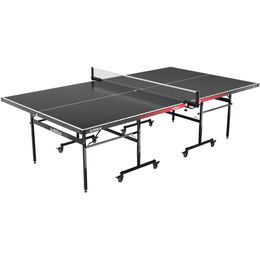 Tischtennisplatte Joola "Outdoor Nova 100A", schwarz (schwarz, rot), TischtennisplattenB:76cm H:152,5cm L:274cm, wetterfest, klappbares Untergestell, inkl. Netz, B:76cm H:152,5cm L:274cm