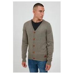 Cardigan Blend "BHLennard", Herren, Gr. L, zink mix, Feinstrick, 50% Baumwolle, 50% Polyacryl, unifarben, regular fit, V-Ausschnitt, eingesetzt Strickb&uuml;ndchen, Strickjacken, Strickjacke mit Ton-in-Ton Ellenbogenpatches