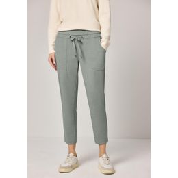 Stoffhose Street One, Damen, Gr. 44, L&auml;nge 28, schwarz mint gr&uuml;n, Stoff, 50% Polyester, 46% Baumwolle, 4% Elasthan, unifarben, loose fit kn&ouml;chelfrei, Hosen Stoffhose, im Loose Fit
