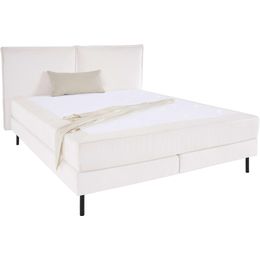 Bett "ERIK Boxbett mit Bonnell-/Taschen-Federkernmatratze, Breite 160/180cm", creme, B:180cm H:113cm L:209cm, 95% Polyester, 5% Nylon, LeGer Home by Lena Gercke, Betten, Bett, wahlweise H&auml;rtegrad der Matratze H2/H3/H4, Polsterbett mit/ohne Topper