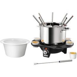 Unold Elektro-Fondue "&Eacute;l&eacute;gance 48645", schwarz-wei&szlig; (edelstahl, schwarz, wei&szlig;), B:29,6cm H:21,5cm T:27,5cm, Fondues, mit sechs Saucen-T&ouml;pfchen, Elektro-Fondue