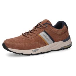 Sneaker Camel Active, Herren, Gr. 42, braun, blau, Leder, Lederimitat, Textil, Schuhe Sneaker, Schn&uuml;rschuh, Freizeitschuh, Halbschuh mit Logoverzierung