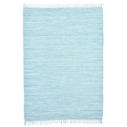 Teppich Gr. 2, blau (hellblau), B:60cm H:5mm L:120cm, Baumwolle, Teppiche, Teppich