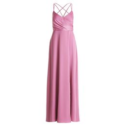 Abendkleid Vera Mont "Abendkleid mit V-Ausschnitt", Damen, Gr. 42, EURO, rosa (perfect rose), Obermaterial: 97% Polyester PES. 3% Elasthan EL., Kleider Abendkleid