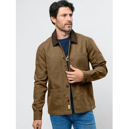 Langarmhemd MCS "MCS Shirt MCDevin Overshirt", Herren, Gr. S, Normalgr&ouml;&szlig;en, otter, Obermaterial: 100% Baumwolle, Hemden