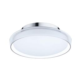 Paulmann LED Deckenleuchte "Selection Bathroom Luena IP44, 3000K Chrom 230V Glas/Metall", silber (transparent, chromfarben), 1, &Oslash; 25cm H: 9,5cm, Leuchten, LED Deckenleuchte