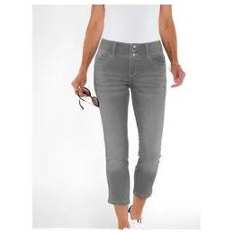 7/8-Jeans Casual Looks, Damen, Gr. 22, Kurzgr&ouml;&szlig;en, grau (grau, denim), 79% Baumwolle, 19% Polyester, 2% Elasthan, unifarben, 7/8-L&auml;nge, Jeans