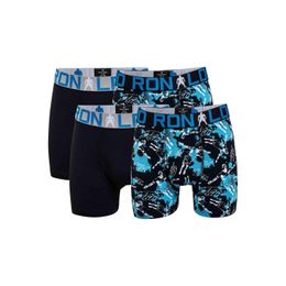 Boxershorts CR7 "Boxershort CR7 Boys Trunk 4-pack 4er Pack", Jungen, Gr. 104-110, schwarz (schwarz, blau), Obermaterial: 95% Baumwolle CO. 5% Elasthan EL., Unterhosen Boxershorts