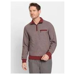 Poloshirt Marco Donati "Langarm-Shirt", Herren, Gr. 44/46, braun (rotbraun, gestreift), 65% Baumwolle, 35% Polyester, meliert, Shirts