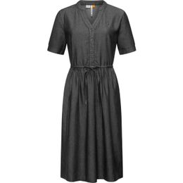 Shirtkleid Ragwear "Shirtkleid Casarea Denim", Damen, Gr. XL, N-Gr, schwarz, Obermaterial: 60% Baumwolle CO. 40% Viskose CV., Kleider Shirtkleid