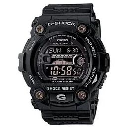Funkchronograph Casio G-SHOCK, schwarz, Armbanduhren, Damen, Solaruhr, Armbanduhr, Herren,digital,Resinarmband,bis 20 bar wasserd.