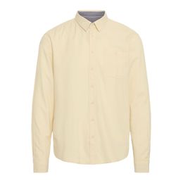 Langarmhemd Blend "Langarmhemd BHBOBBY Shirt", Herren, Gr. L, N-Gr, beige (bleached sand), Obermaterial: 55% Leinen LI. 45% Viskose CV., Hemden Langarmhemd