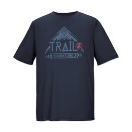 T-Shirt Killtec "KOS 1 MN TSHRT", Damen, Gr. M, navy, Obermaterial: 95% Polyester, 5% Elasthan, Rundhals, Shirts T-Shirt, Schnelltrocknend, Stretch, Adventure-Print, recyceltes Material