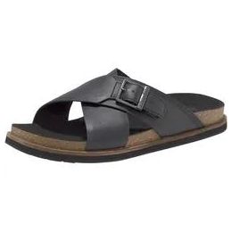 Outdoorsandale Timberland "Amalfi Vibes Cross Slide", Herren, Gr. 47,5, schwarz (schwarz, leather), Leder, Schuhe Outdoorsandale