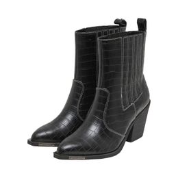 Stiefel Buffalo "Buffalo WEST CHELSEA LO - VEGAN NAPPA", Damen, Gr. 39, schwarz croco, Kunstfaser, unifarben, Schuhe Stiefel