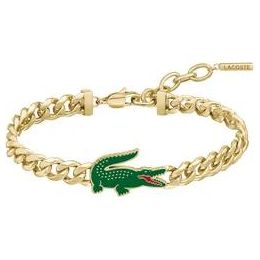 Armband Lacoste "ARTHOR", gold (gelbgoldfarben, gr&uuml;n), Armb&auml;nder, Herren, 22cm, Edelstahl, Armband, mit Emaille