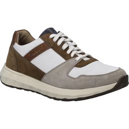 Sneaker Josef Seibel "Cameron 10, weiss-braun", Herren, Gr. 40, wei&szlig; (wei&szlig;, braun), Obermaterial: 100% Rindsleder Leather cow., Schuhe Sneaker