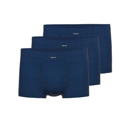 Retro Boxer Ammann "3er Pack Retro Short Day Classic / Jeans Feinripp", Herren, Gr. 5, blau (dunkelblau), Obermaterial: 75% Baumwolle CO. 25% Polyester PES., Unterhosen Retro Boxer