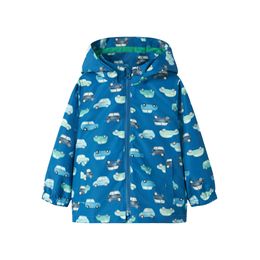 Outdoorjacke name it "NMMMAX JACKET LI AOP NOOS", Jungen, Gr. 92, imperial blau aop:2 cars, Web, Obermaterial: 100% Polyester, bedruckt, normal, elastischer Bund, Jacken Outdoorjacke, reflektierende Details, wasserabweisend