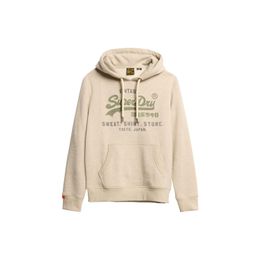 Sweatshirt Superdry "Sweatshirt Vl Heritage Relaxed Hood", Herren, Gr. XXL, beige, Obermaterial: 56% Baumwolle CO. 44% Polyester PES., Sweatshirts Sweatshirt