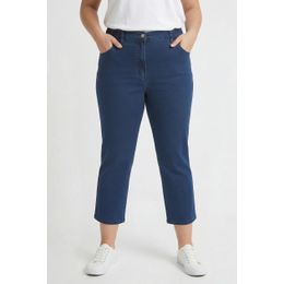 7/8-Hose KjBRAND "Betty", Damen, Gr. 46K (23), K-Gr, blau (denim stoned), Denim/Jeans, Obermaterial: 71% Baumwolle, 25% Polyester, 4% Elasthan, regular fit 7/8-L&auml;nge, Hosen 7/8-Hose, in gro&szlig;en Gr&ouml;&szlig;en