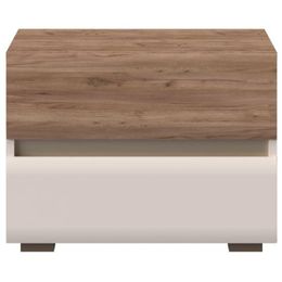 Nachtkommode OTTO HOME "Invictus, UV lackiert (matt), mit Soft-Close-Funktion, grifflos", wei&szlig; (tobaco eiche dekor, kaschmirfarbe), B:60cm H:45cm T:45cm, Holzwerkstoff, MDF, Sideboards, Nachtkommode, 2 Schubladen, 60/45/45cm (B/T/H), FSC-zertifiziert