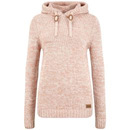 Strickjacke oxmo "Strickpullover OXPhilia", Damen, Gr. L, rosa (powder rose), Obermaterial: 100% Baumwolle CO., Pullover Strickjacke