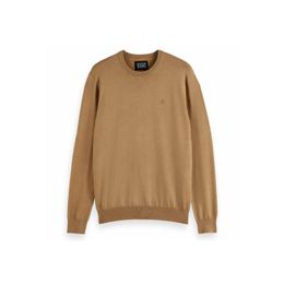Scotch & Soda Sweatshirt SCOTCH & SODA "Strickpullover Core Viskose Pullover", Herren, Gr. XXL, braun (hellbraun), Obermaterial: 81% Viskose CV. 19% Nylon NY., Sweatshirts Sweatshirt