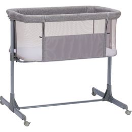 Beistellbett fillikid "ECO", Baby, Gr. B/H/L: 57cm x 84cm, kein H&auml;rtegrad, grau, Metall, Babybetten Beistellbett, inkl. Matratze