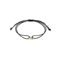 Armkette Elli "Armband Nylon Kreis Ringe 925 Sterling Silber" Gr. 16, gold, Armb&auml;nder, Damen, Silber 925 (Sterlingsilber), Armkette