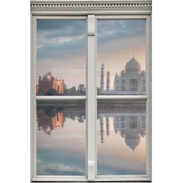 Wandsticker queence "Taj Mahal", bunt, B:40cm H:60cm T:0,1cm, Wandtattoos, Wandsticker, Wandsticker, Wandbild, selbstklebend, 3D, Fenster