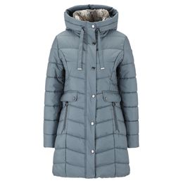 Outdoorjacke Betty Barclay "Outdoorjacke mit Kapuze", Damen, Gr. 48, blau (ashley blau), Obermaterial: 88% Polyester PES. 12% Polyamid PA., Jacken Outdoorjacke