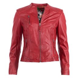 Bikerjacke JCC "Lederjacke 125302", Damen, Gr. 38, rot, Obermaterial: 100% Lammnappaleder LANA. Futter: 100% Polyester PES., Jacken Bikerjacke