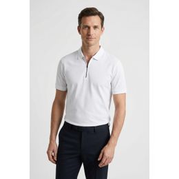 Poloshirt OLYMP "Casual", Herren, Gr. M, wei&szlig;, Web, Obermaterial: 100% Baumwolle, regular fit normal, Shirts Poloshirt, regular fit