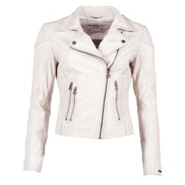 Bikerjacke Maze "Lederjacke Ibiza", Damen, Gr. L, wei&szlig; (sanftes wei&szlig;), Obermaterial: 100% Lammleder LEL. Futter: 100% Polyester PES., Jacken Bikerjacke