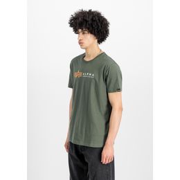 T-Shirt Alpha Industries "Alpha Label T-Shirt", Herren, Gr. S, gr&uuml;n (schwarz olive), Obermaterial: 100% Baumwolle, Shirts T-Shirt