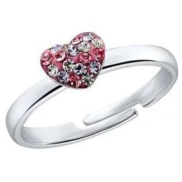 Silberring Prinzessin Lillifee "Herz", pink (silberfarben, lila, rosa, kristallwei&szlig;), Fingerringe, Damen, 1,14 g, Silber 925 (Sterlingsilber), 1,9mm, Silberring, mit Preciosa Crystal