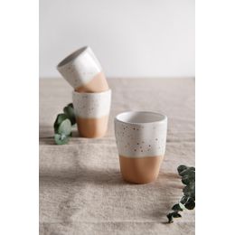 Espressotasse my home "Espressobecher, modernes Geschirr-Set Bruddesta, 4er Set", wei&szlig; (wei&szlig;, natur), H:7cm &Oslash;:6cm, Steinzeug, Trinkgef&auml;&szlig;e, Espressotasse, hohe Haltbarkeit, sp&uuml;lmaschinengeeignet & mikrowellengeeignet, 80 ml