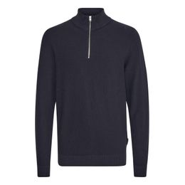 Troyer Casual Friday "Troyer CFKARL 0160 structured halfzip knit", Herren, Gr. M, blau (schwarz navy), Obermaterial: 100% Baumwolle CO., Pullover Troyer