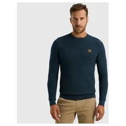 PME-Legend Rundhalspullover PME LEGEND "Crewneck collar cotton mouline", Damen, Gr. L, grau (salute), Strick, Obermaterial: 100% Baumwolle, unifarben, regular fit taillenbedeckt, Rundhals, Rippb&uuml;ndchen, Pullover Rundhalspullover, mit Logostickerei